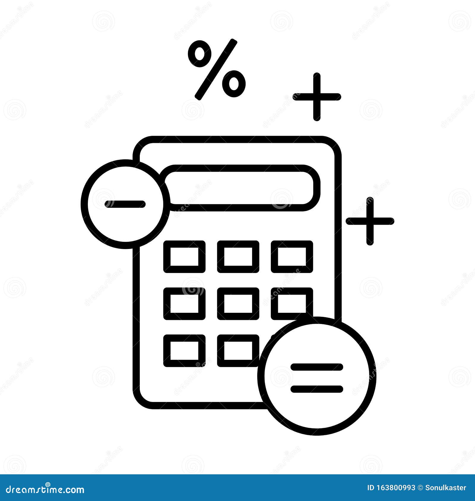 Accounting And Finance Outline Symbol Calculator Isolated Line Icon
