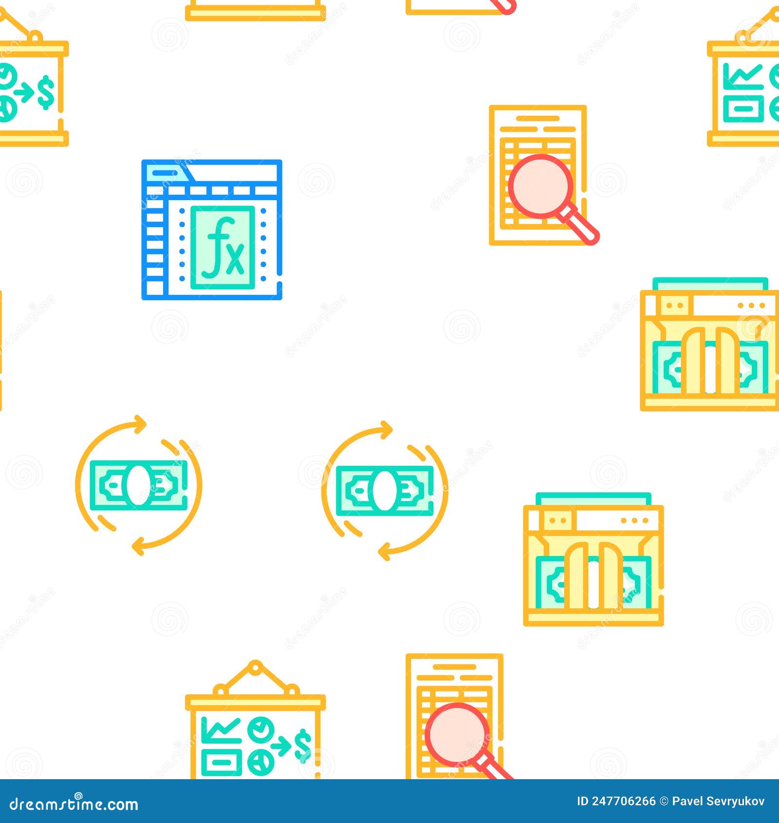 Accounting and Finance Vector Seamless Pattern Stock Illustration ...