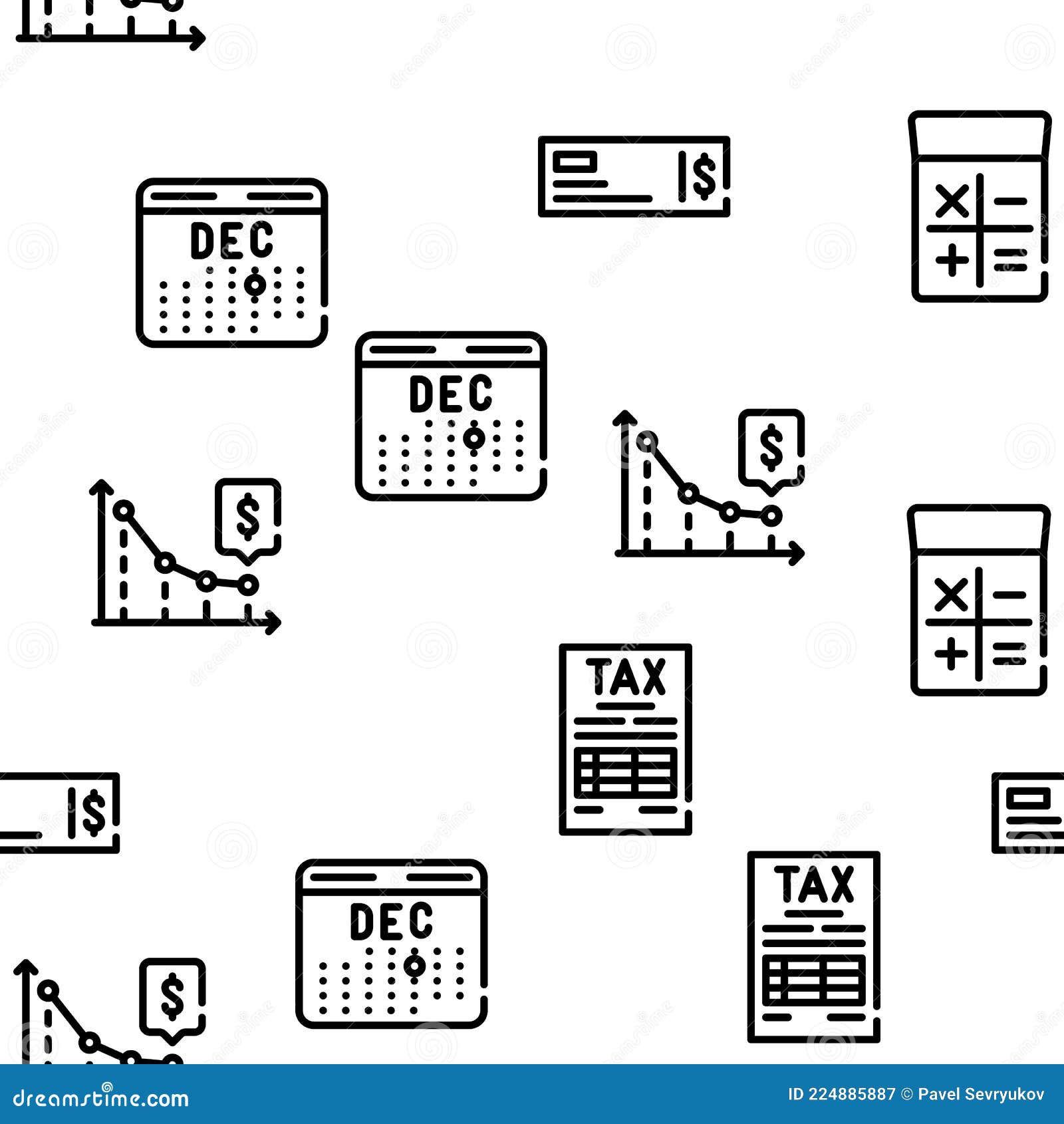 Accounting and Finance Vector Seamless Pattern Stock Vector ...