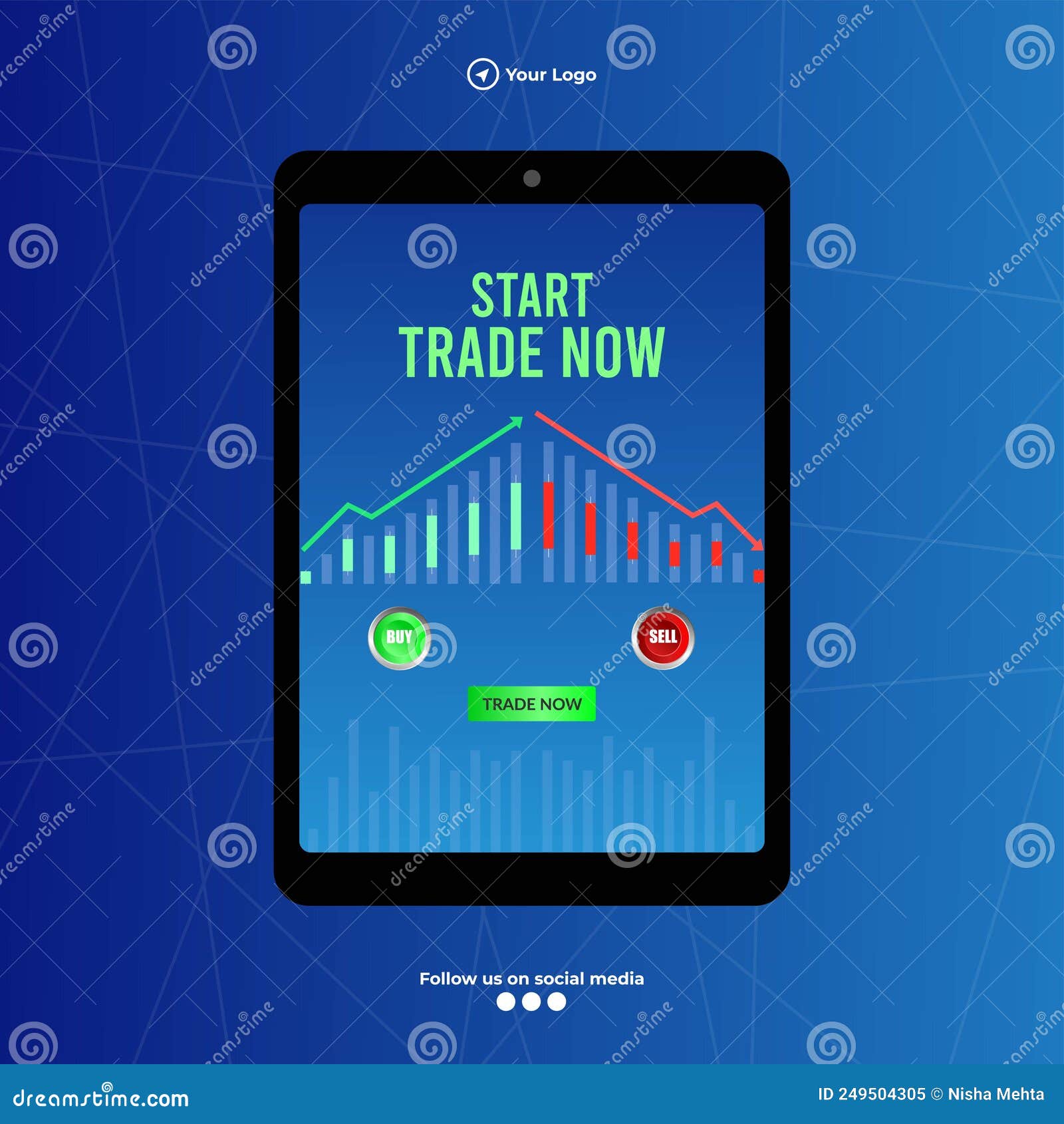 Start Trade Now Cartoon Style Banner Design Stock Vector - Illustration ...
