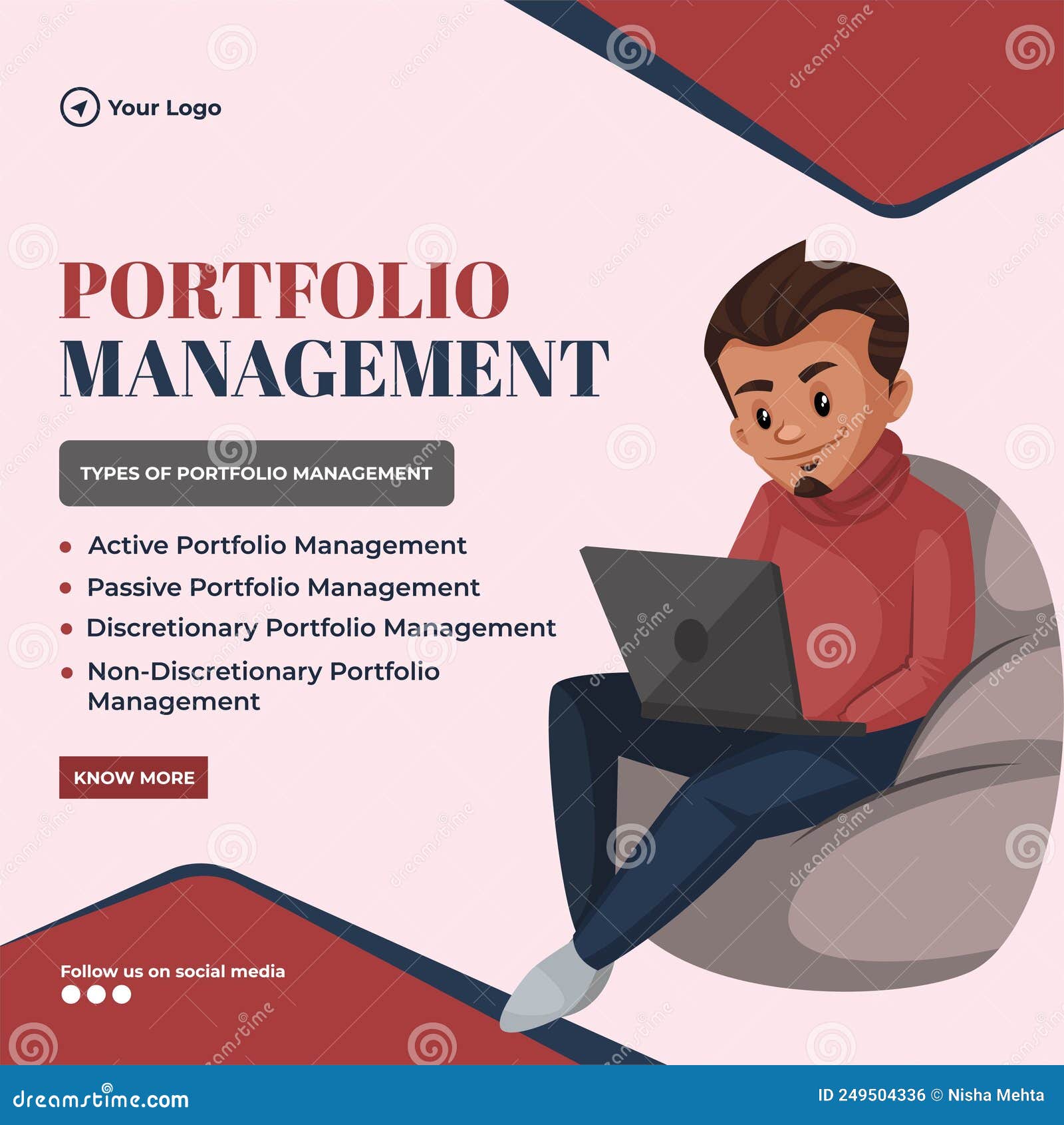 Portfolio Management Services Banner Design Stock Vector - Illustration ...