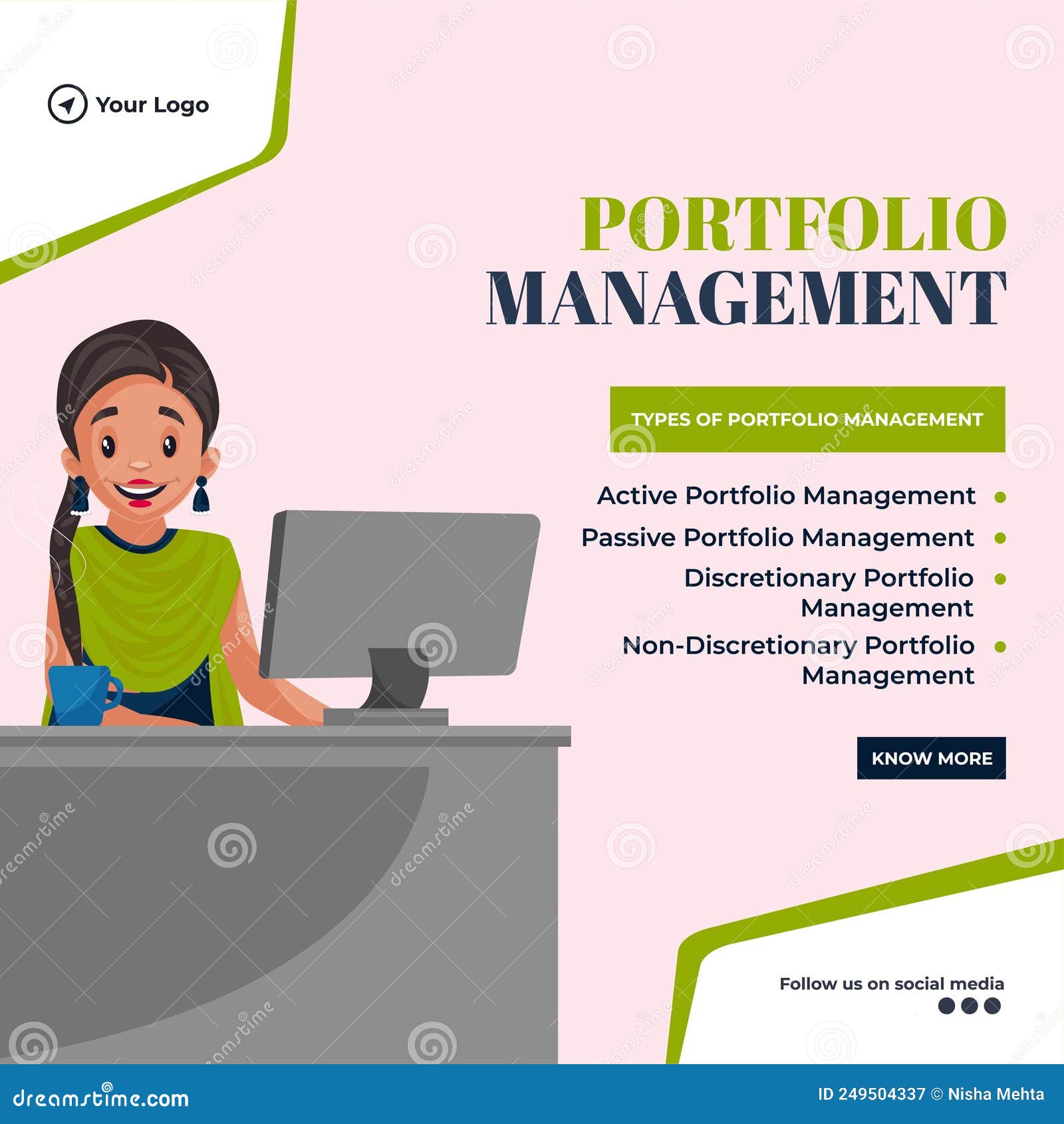 Portfolio Management Services Banner Design Stock Vector - Illustration ...