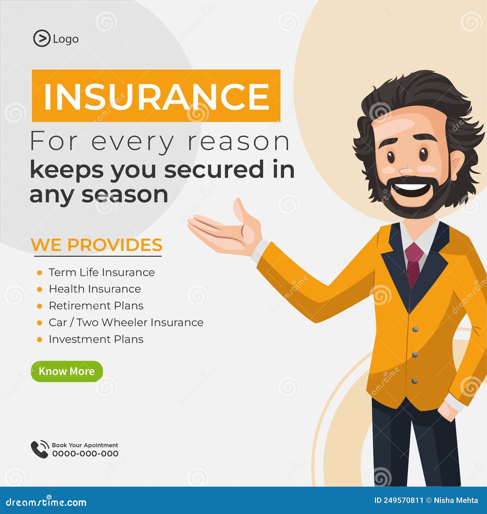 Life Insurance Banner Design Template Stock Vector - Illustration of ...