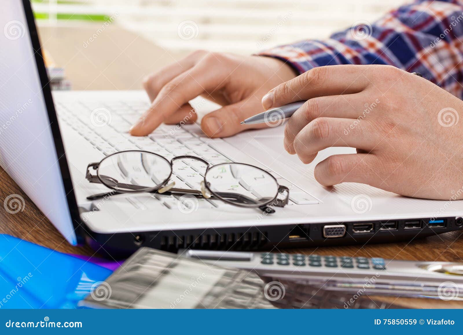 Accounting stock image. Image of accounting, hands, drink - 75850559