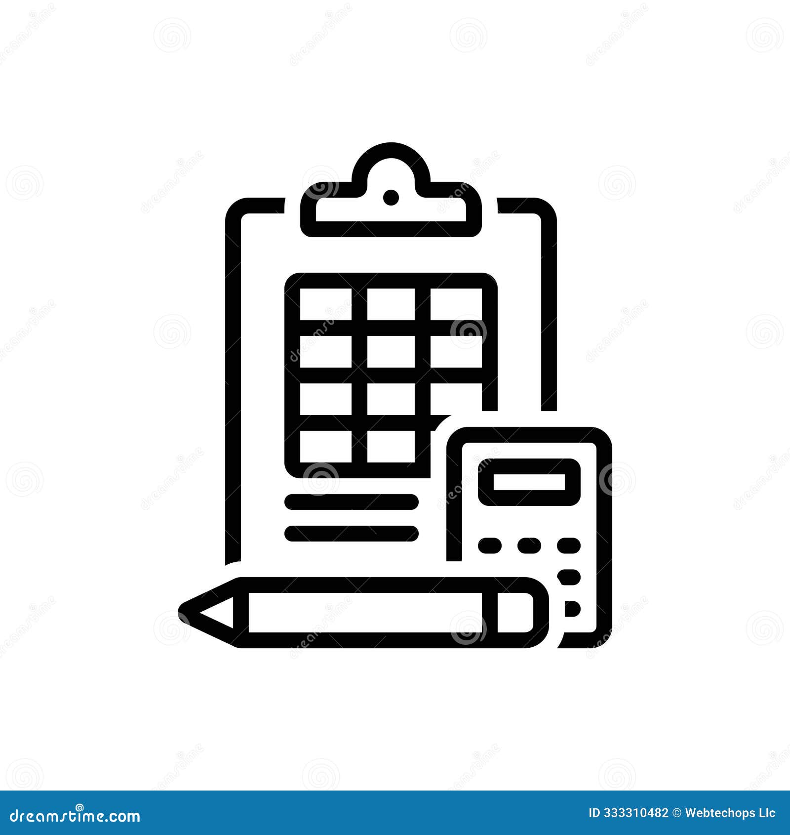 Black Line Icon for Accounting, Financial and Document Stock Vector ...