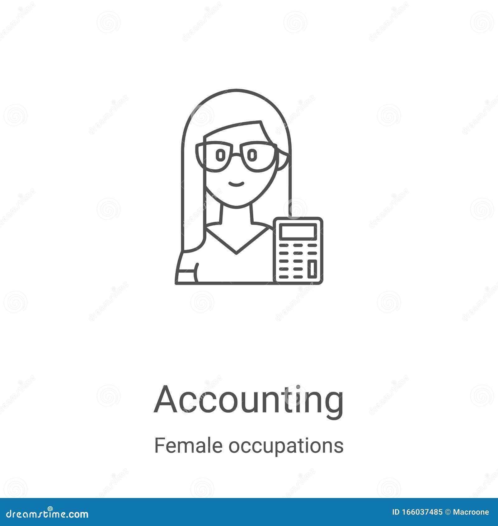 Accounting Icon Vector from Female Occupations Collection. Thin Line ...