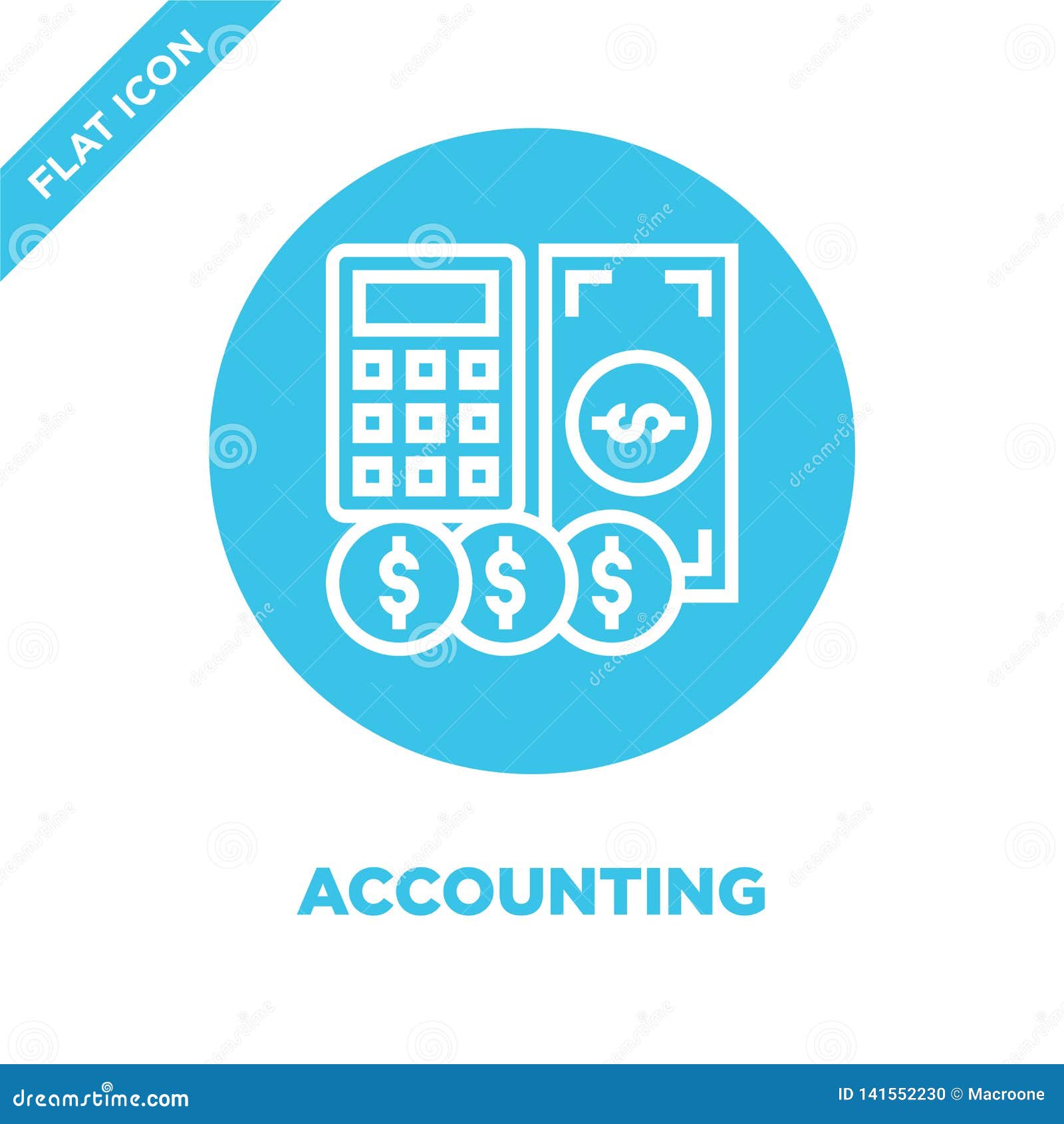 Accounting Icon Vector. Thin Line Accounting Outline Icon Vector ...