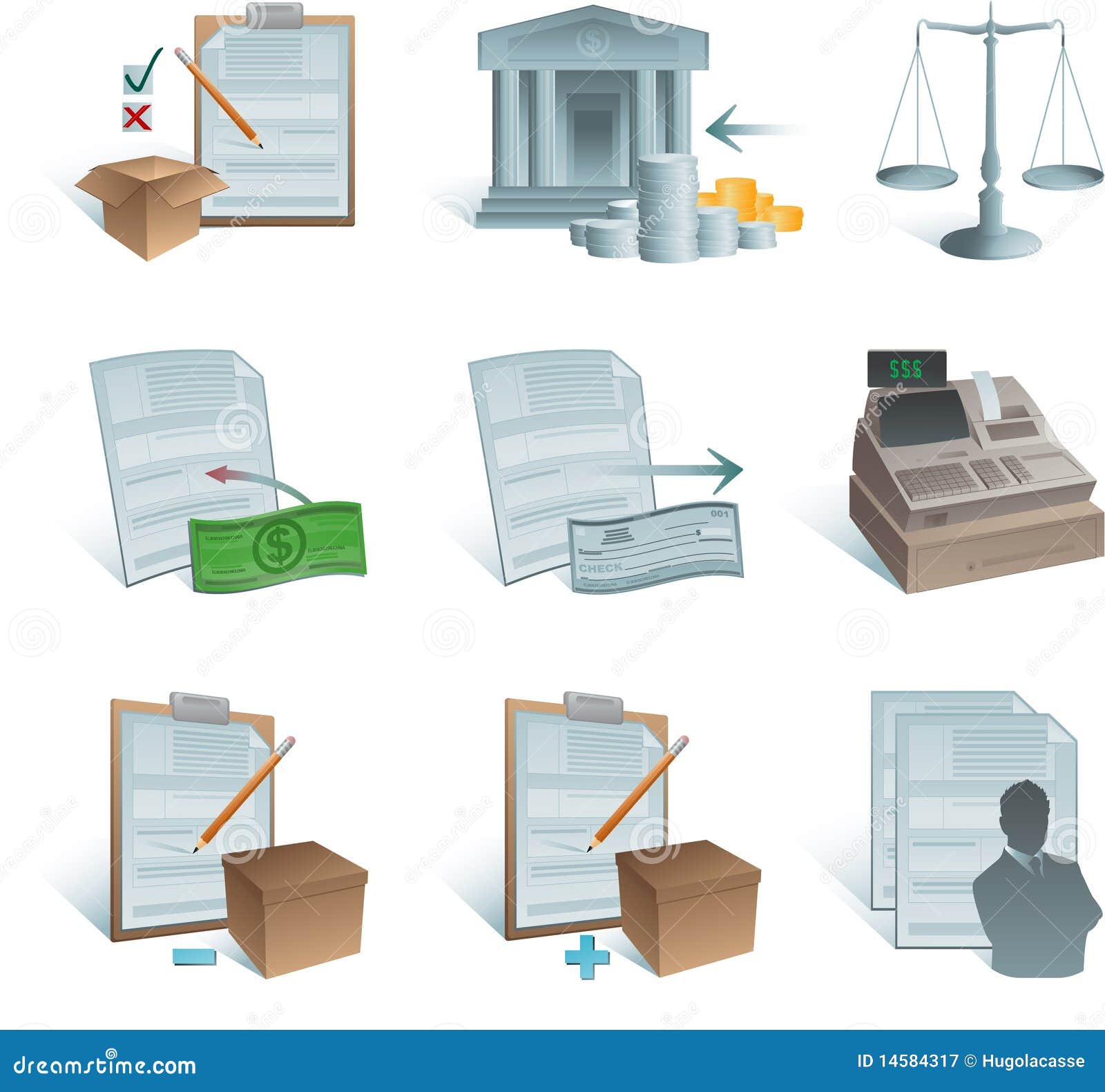 Accounting Icons Cartoon Vector | CartoonDealer.com #14584317