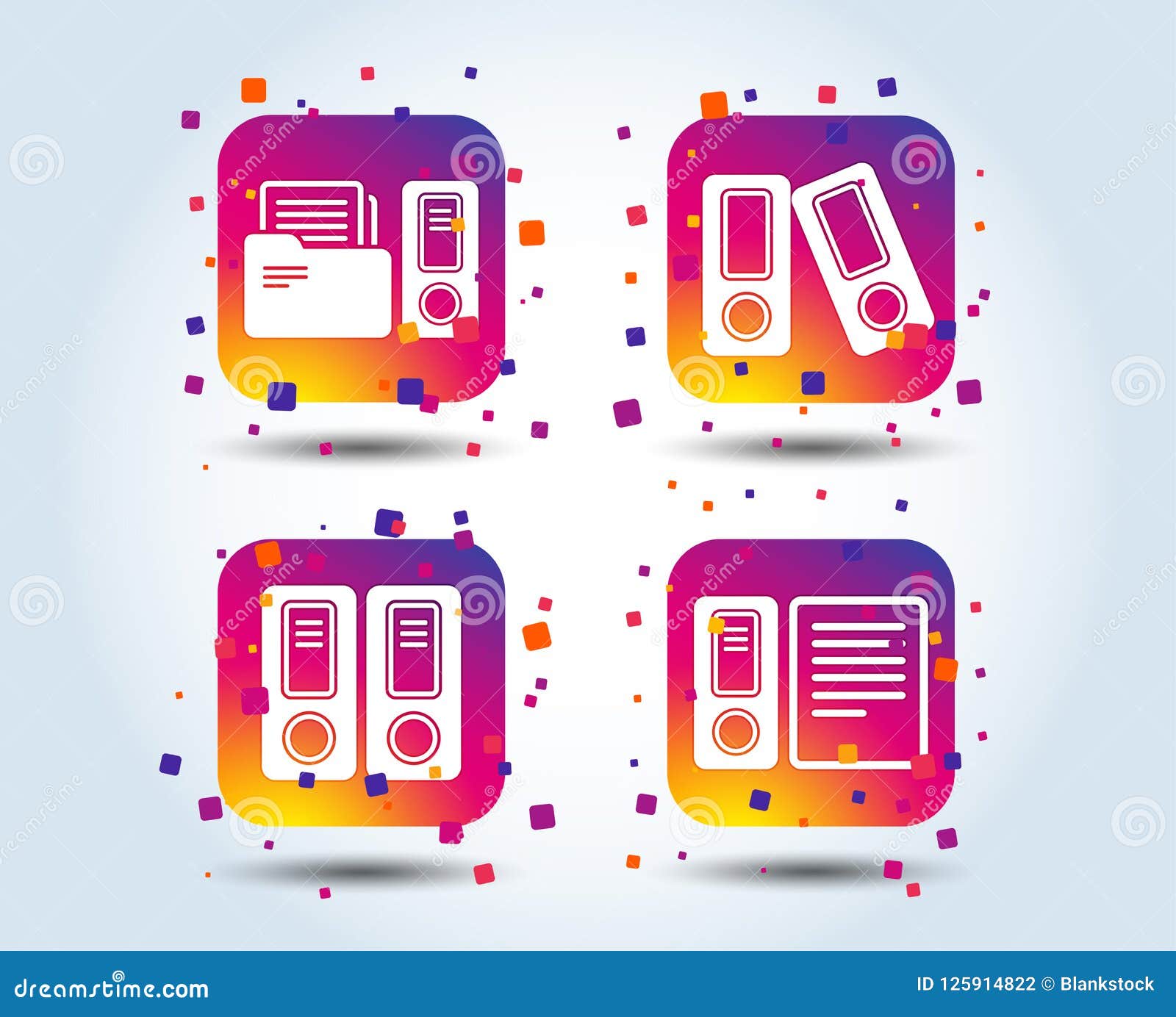 Accounting Icons. Document Storage in Folders. Stock Vector ...
