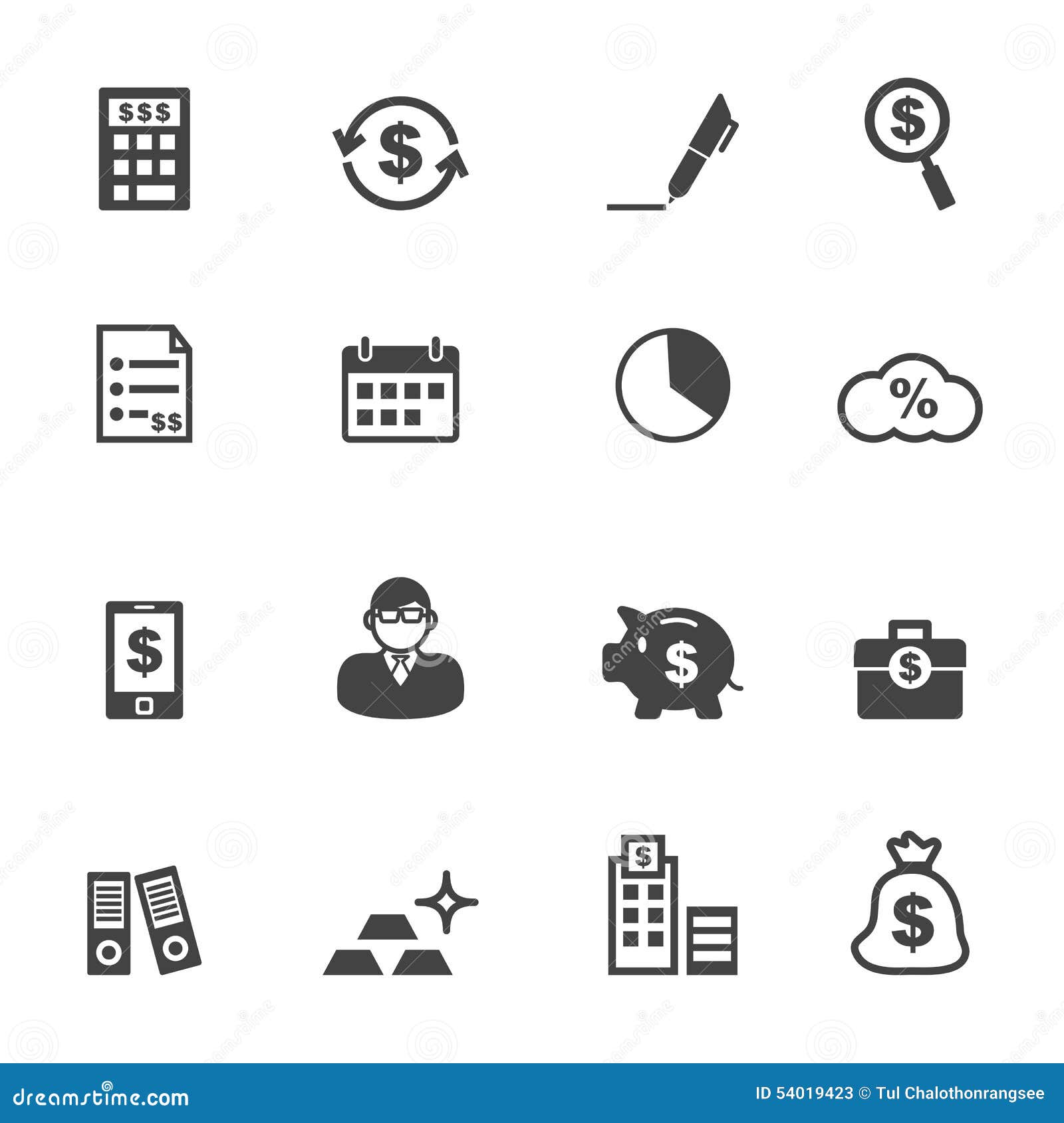 Accounting icons stock vector. Illustration of graph - 54019423