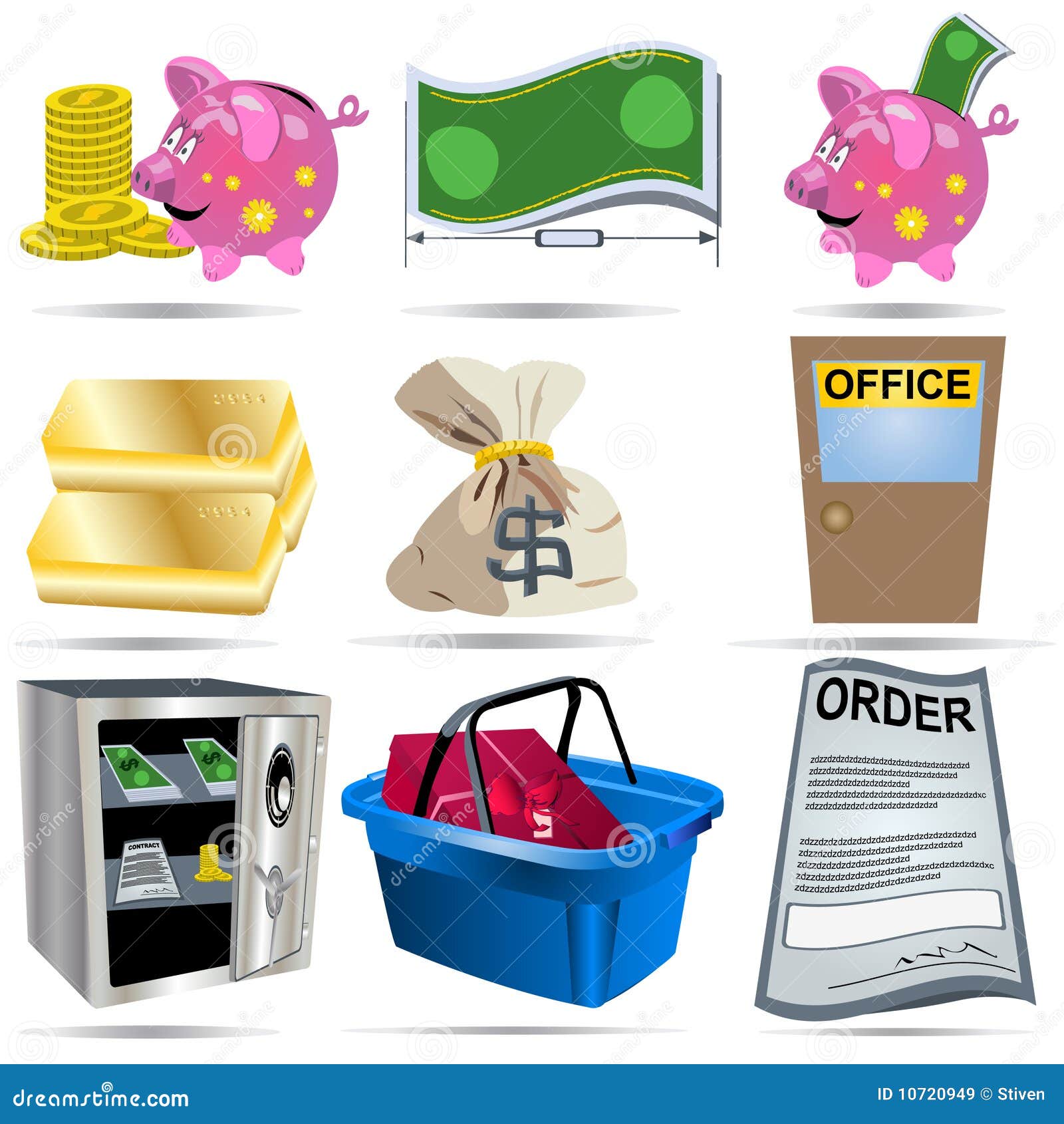 Accounting Icons Cartoon Vector | CartoonDealer.com #14584317