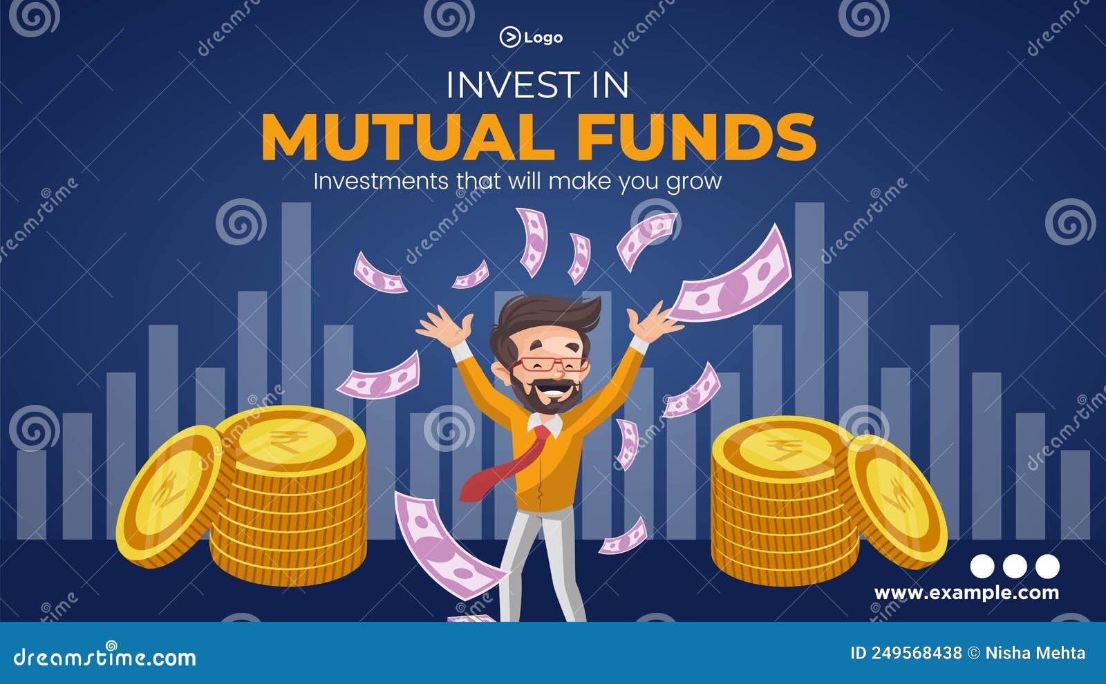 Invest in Mutual Funds Landscape Banner Design Stock Vector ...