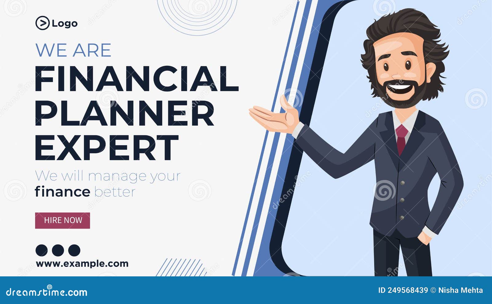 Financial Planner Expert Landscape Banner Design Stock Vector ...