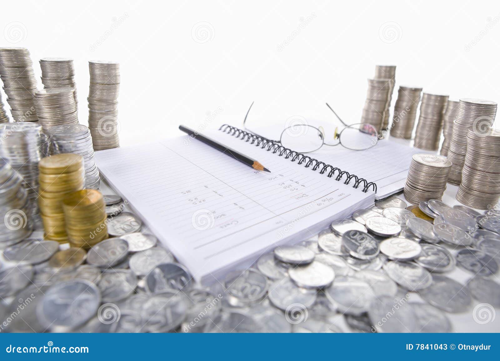 Accounting Ledger Between Piles Of Coins Royalty-Free Stock Photo ...