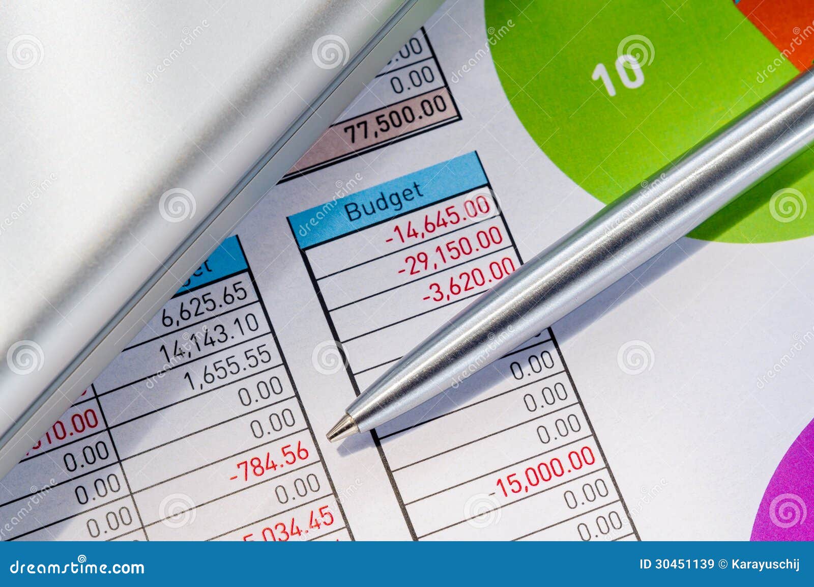 Accounting Module with Pen and Computer Stock Image - Image of annual ...