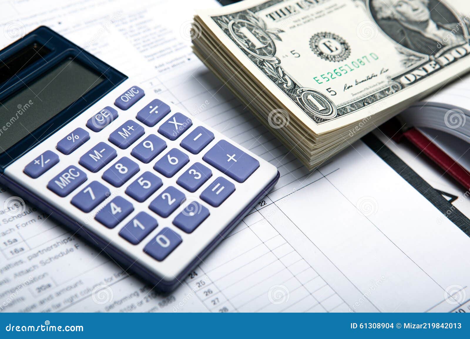 Accounting in the money stock photo. Image of calculate - 61308904