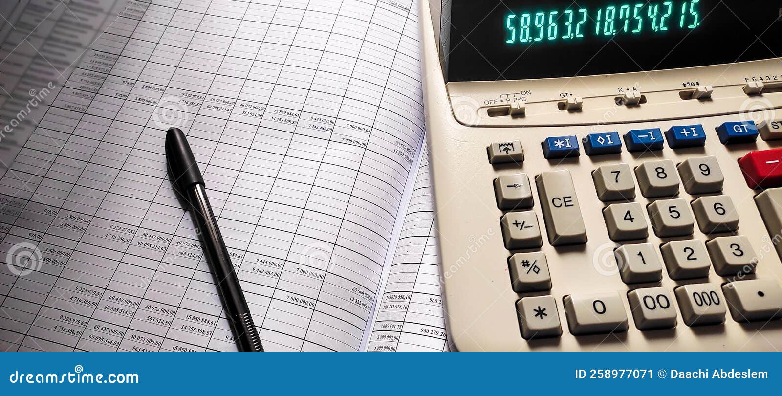 Accounting Papers with Calculator and Pen . Stock Image - Image of ...