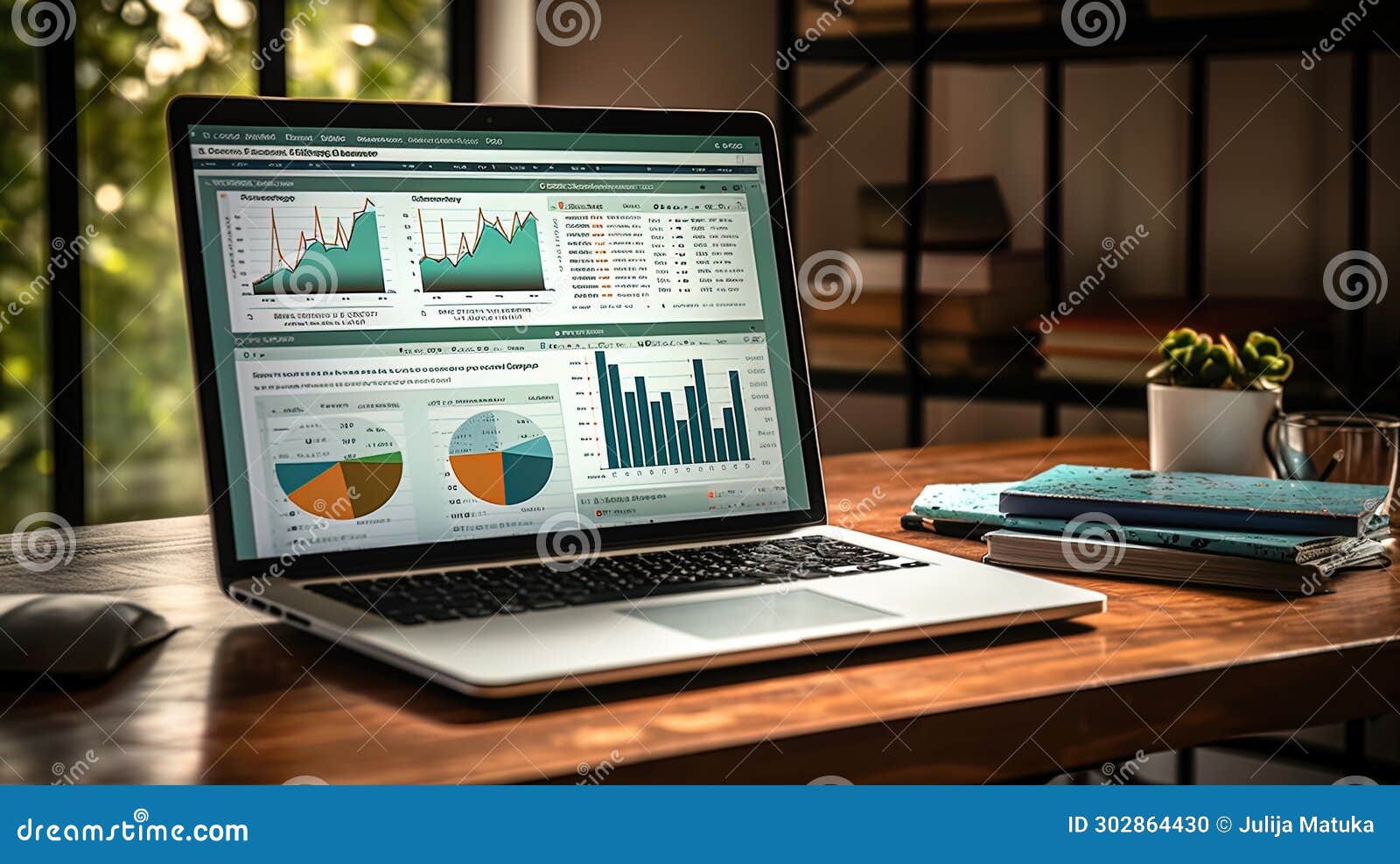 Accounting Report with Graphs and Charts on the Table Stock ...