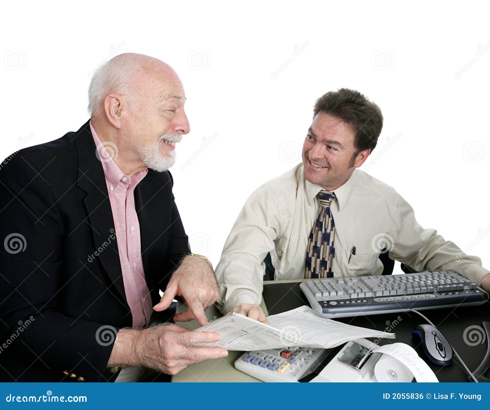 Accounting Series - Happy Sr. Man Stock Photo - Image of businesswoman ...