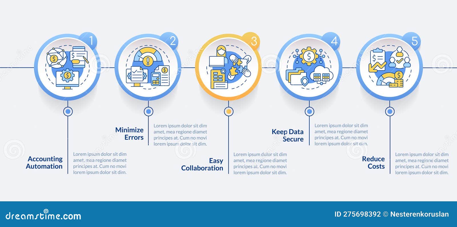 Accounting Software Benefits Blue Rectangle Infographic Template Stock ...