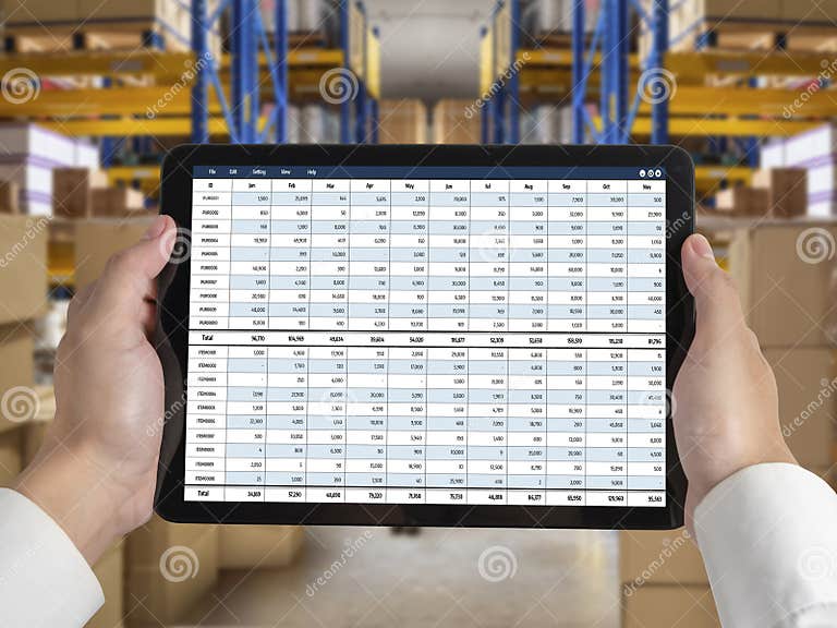 Accounting Software on Computer Screen Showing Financial Statement ...
