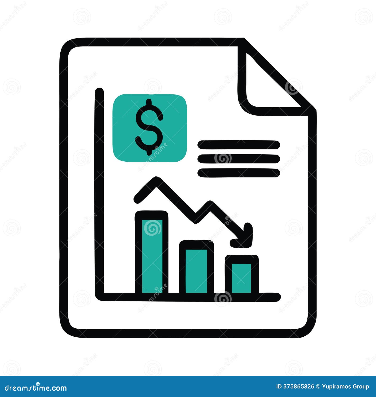 Decline Chart Icon. Falling Arrow Symbol. Economic Downturn Illustration. Vector Trend Design ...