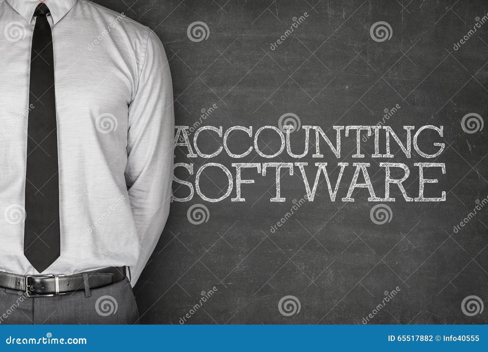 Accounting Software Text on Blackboard Stock Photo - Image of billboard ...