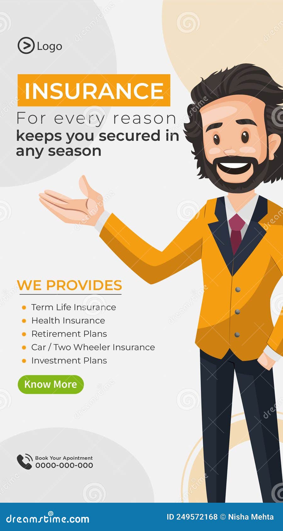 Life Insurance Portrait Template Design Stock Vector - Illustration of ...