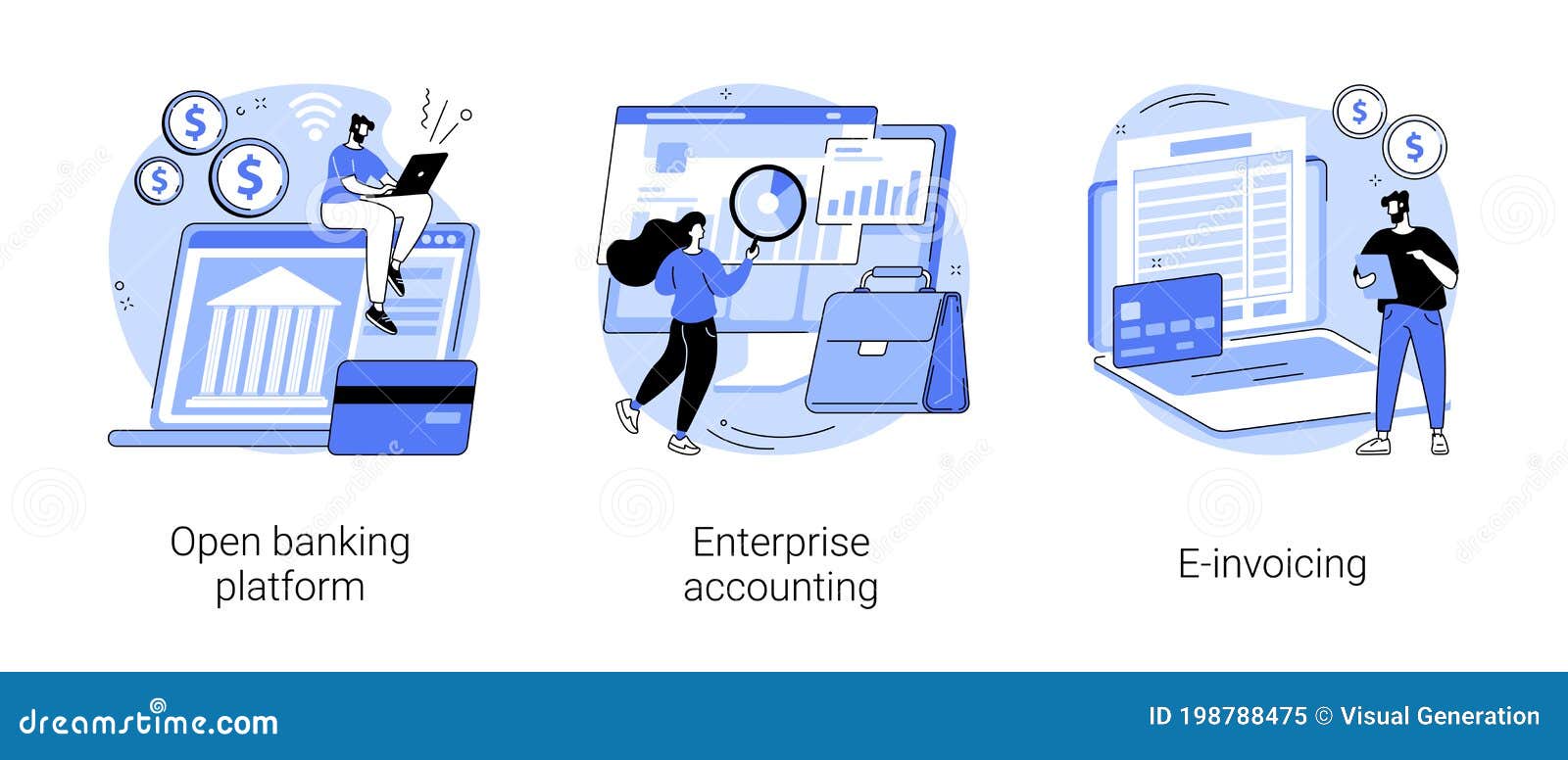 It Accounting System Abstract Concept Vector Illustrations. Stock ...