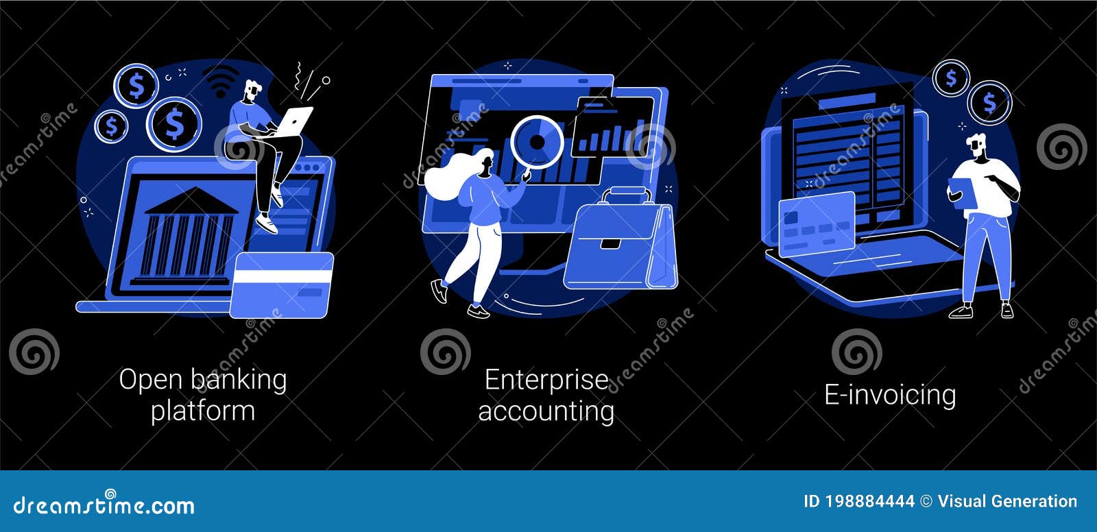 It Accounting System Abstract Concept Vector Illustrations. Stock ...