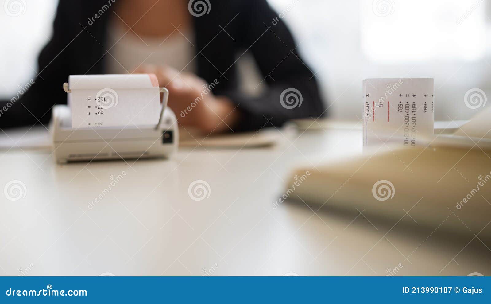 Accounting Using Adding Machine Stock Image - Image of financial ...