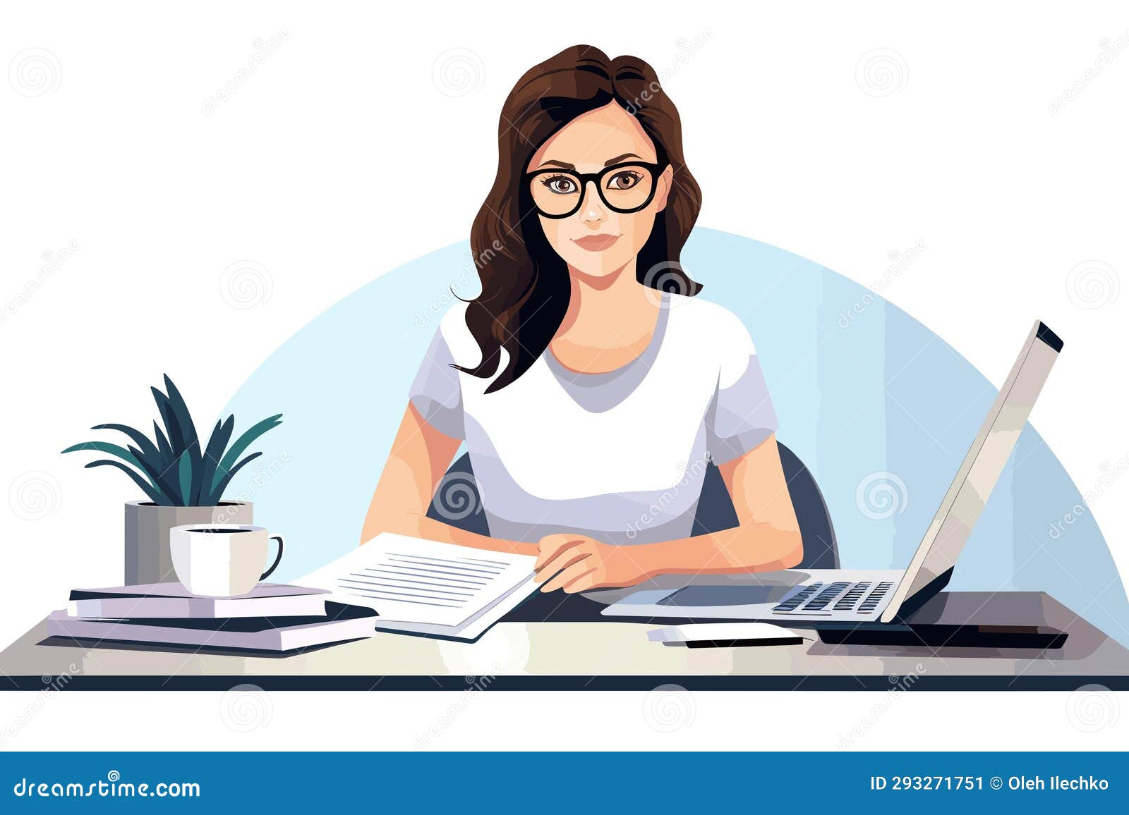 Accounting Woman Vector Flat Minimalistic Isolated Illustration Stock ...