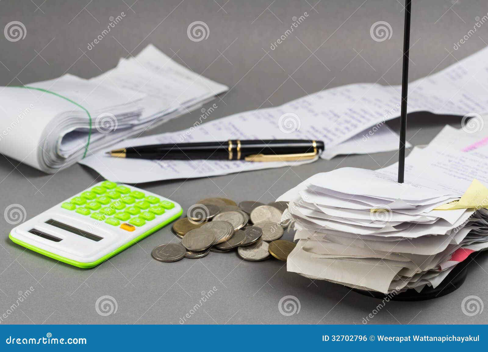 Accounting work stock photo. Image of financial, receipt - 32702796