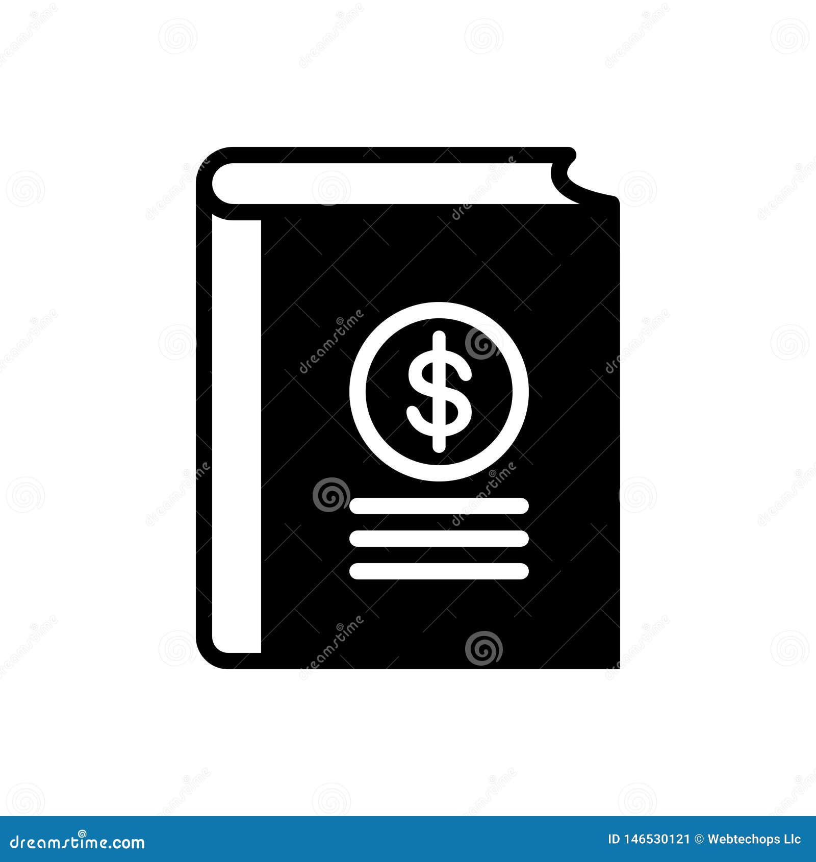 Black Solid Icon for Accounts, Book and Accounting Stock Vector ...