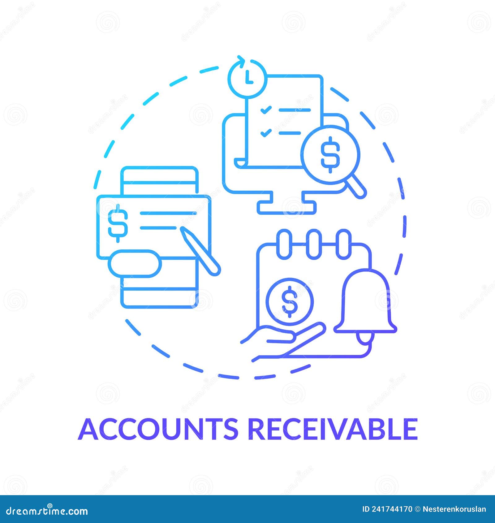 Accounts Receivable Blue Gradient Concept Icon Vector Illustration ...