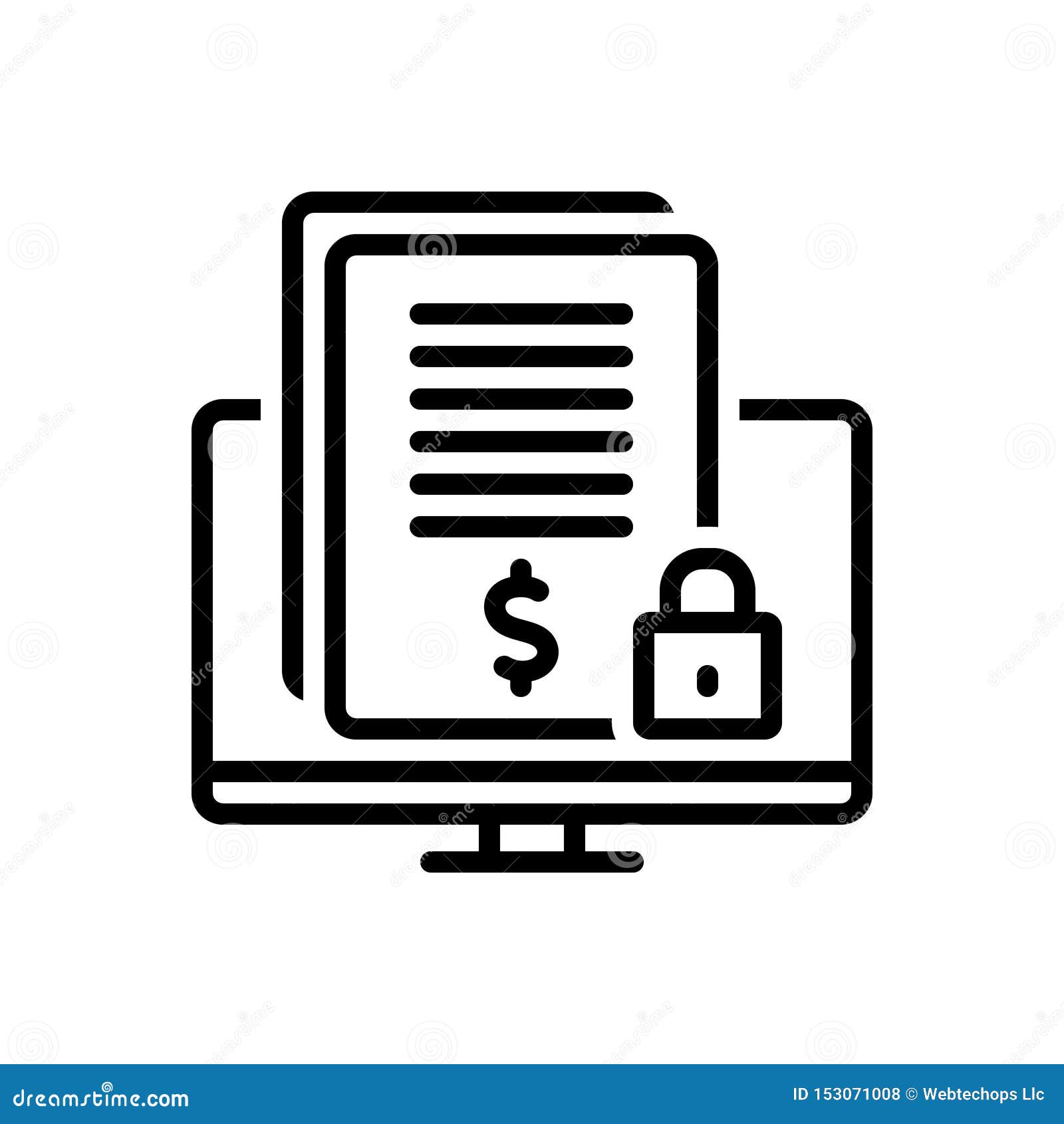 Black Line Icon for Accounts Storage, Safety and Password Stock Vector ...