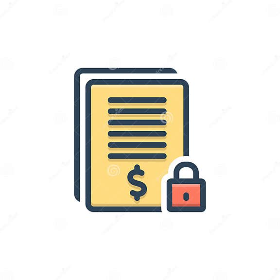 Color Illustration Icon for Accounts Storage, Safety and Protect Stock ...