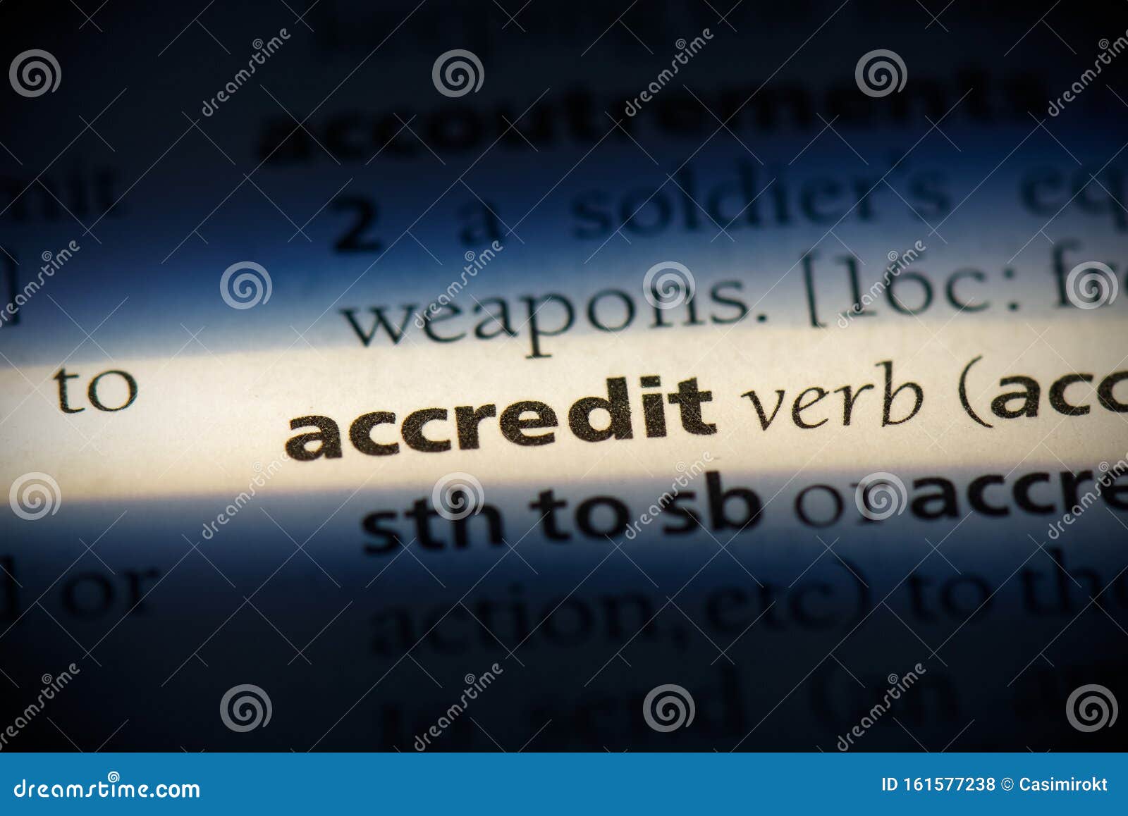 Accredit stock photo. Image of word, etymology, accredit - 161577238