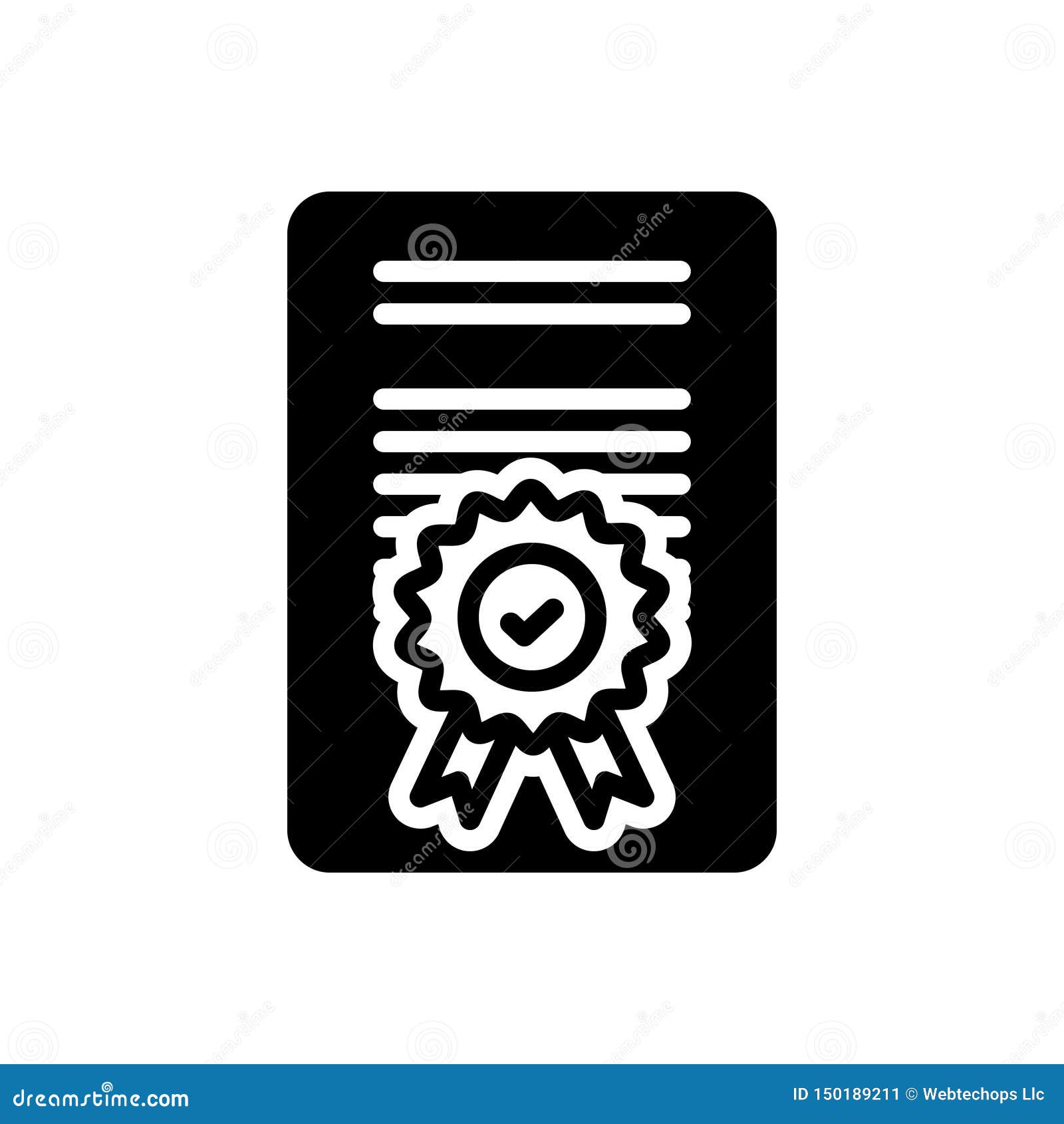 Black Solid Icon for Accreditation, Certificate and Diploma Stock ...