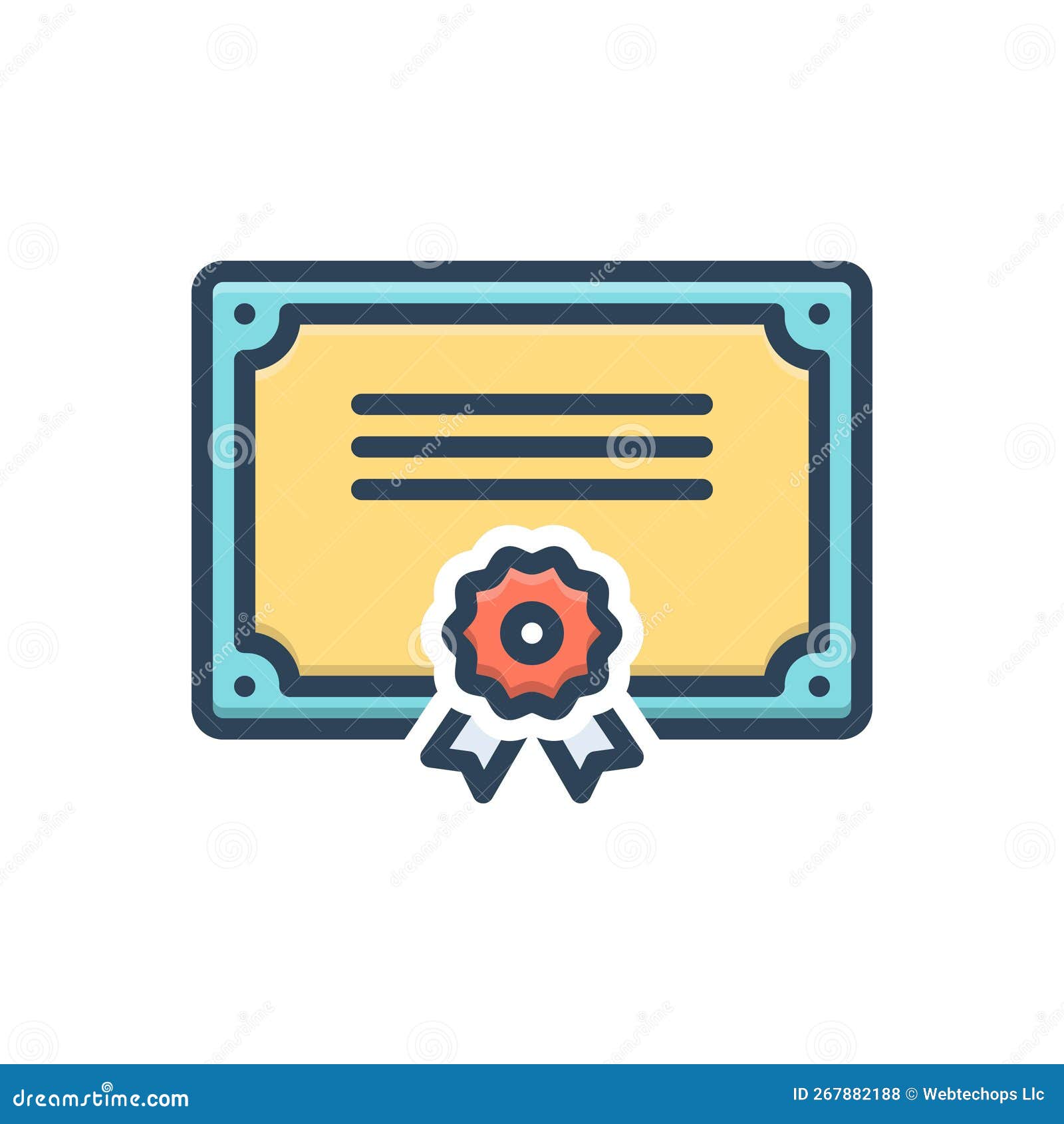 Color Illustration Icon for Accreditation, Certificate and Best Stock ...