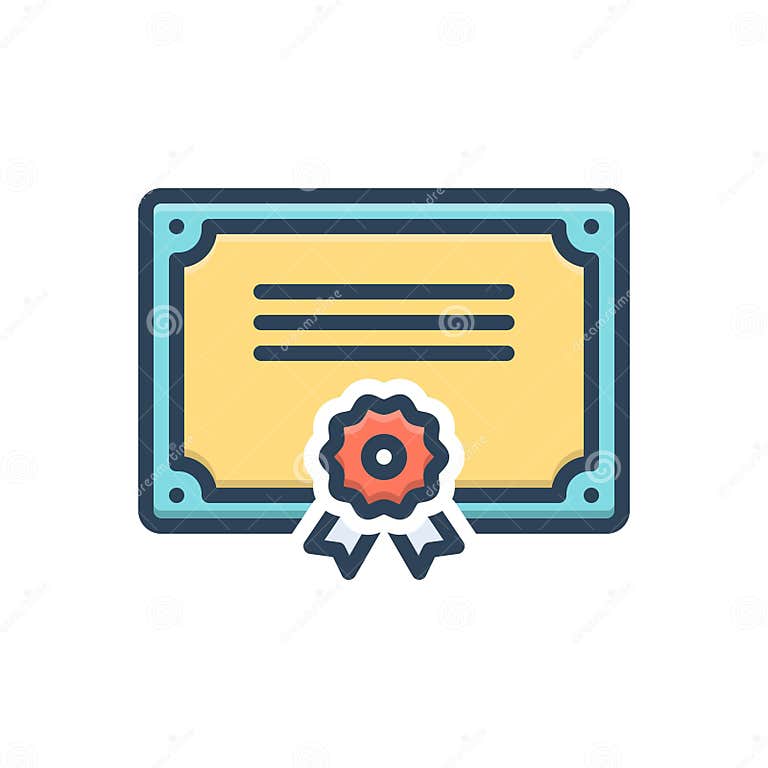 Color Illustration Icon for Accreditation, Certificate and Best Stock ...