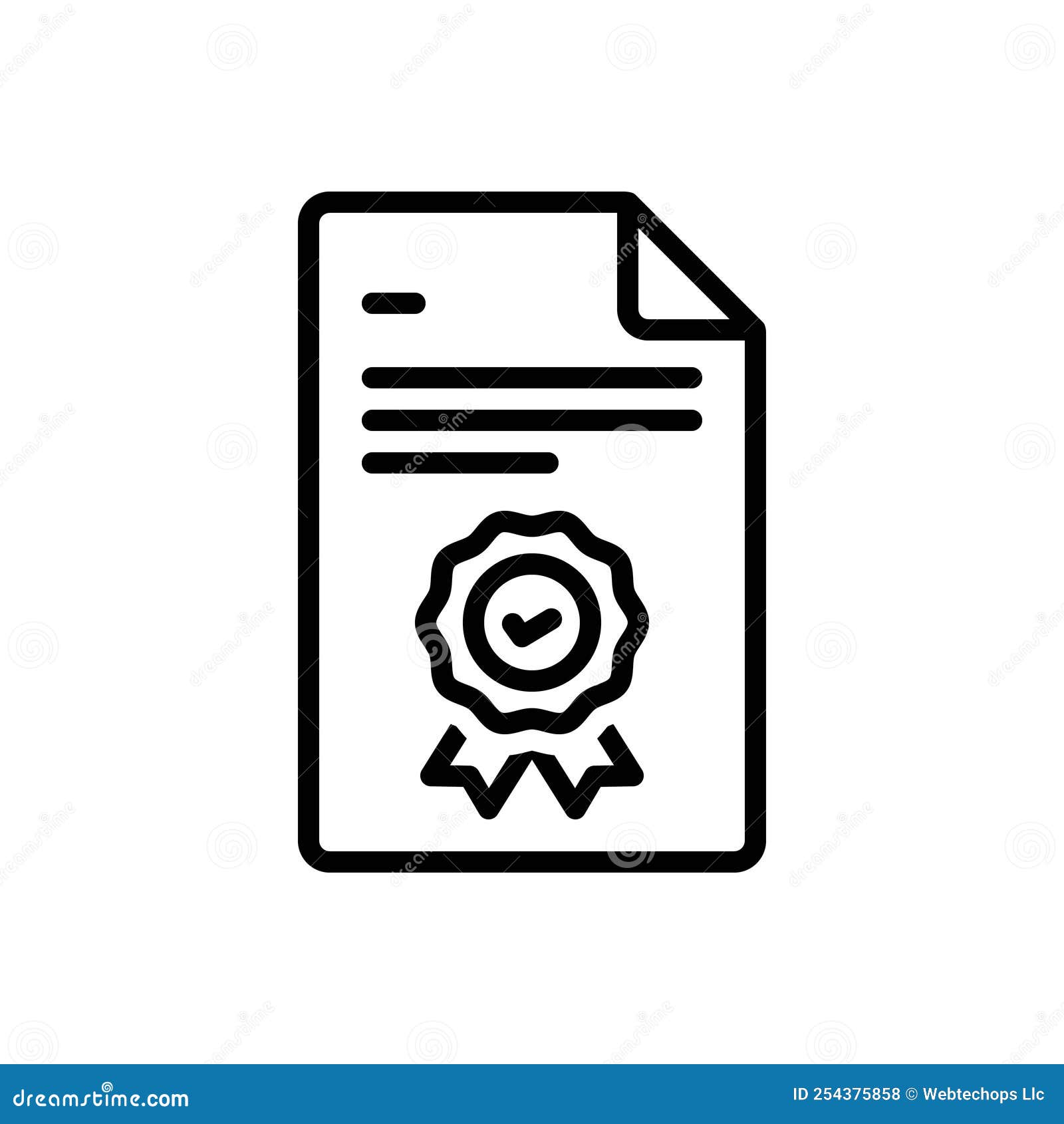 Black Line Icon for Accredited, Authorized and Accepted Stock ...