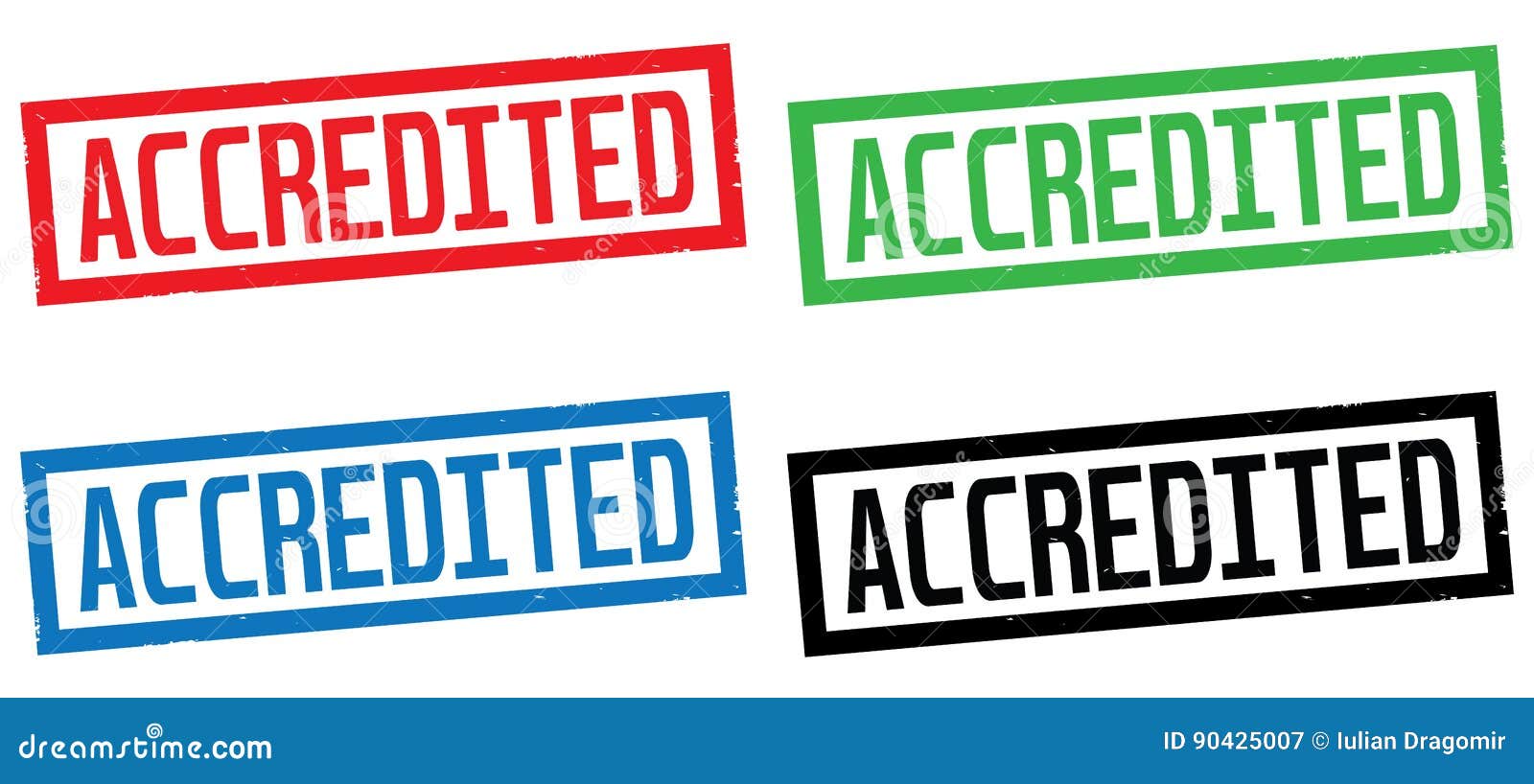 ACCREDITED Text, on Rectangle Border Stamp Sign. Stock Illustration ...