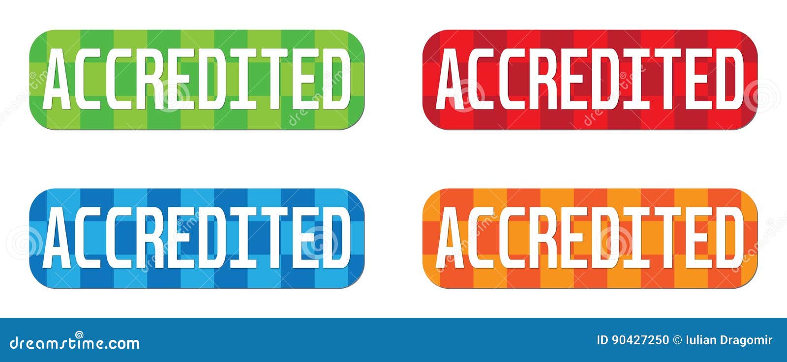 ACCREDITED Text, on Rectangle, Zig Zag Pattern Stamp Sign. Stock ...