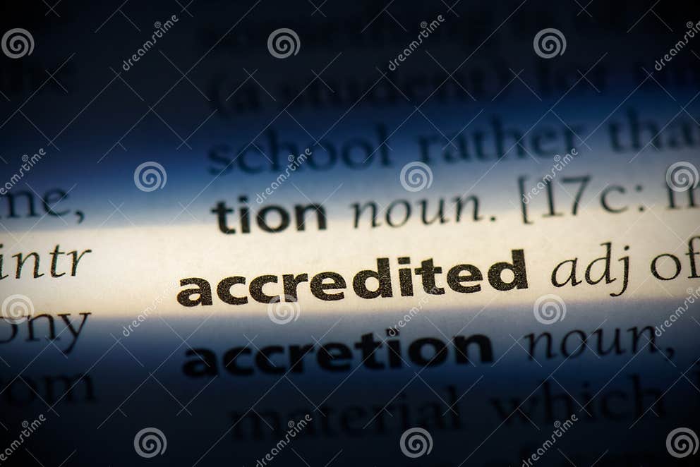 Accredited stock photo. Image of focus, english, info - 161577086