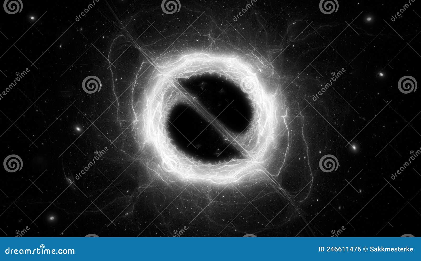 Accretion Disk With Dark Matter And Energy Black And White Royalty-Free ...