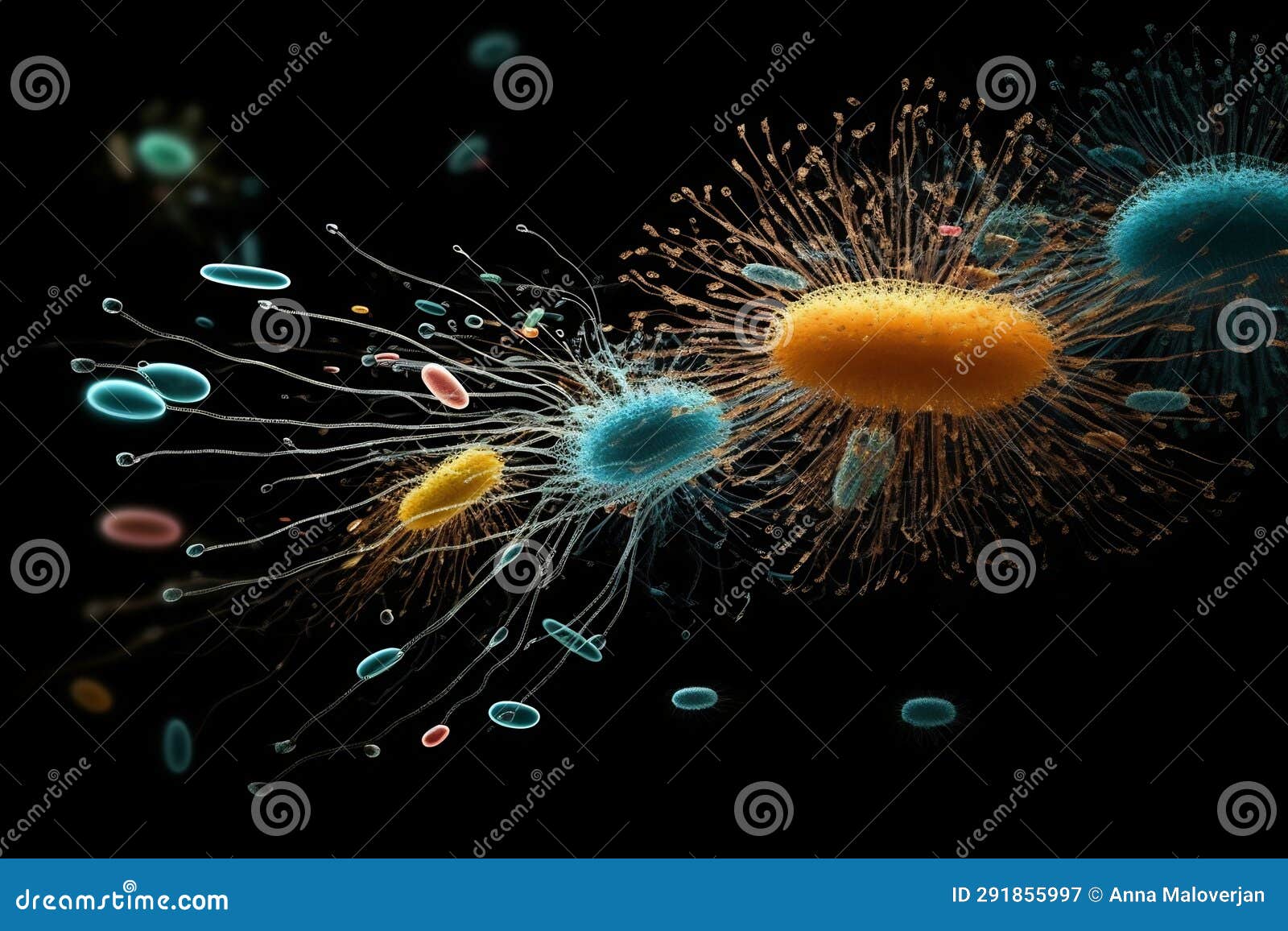 The Accumulation of Bacteria. Macro. Illustration Stock Illustration ...