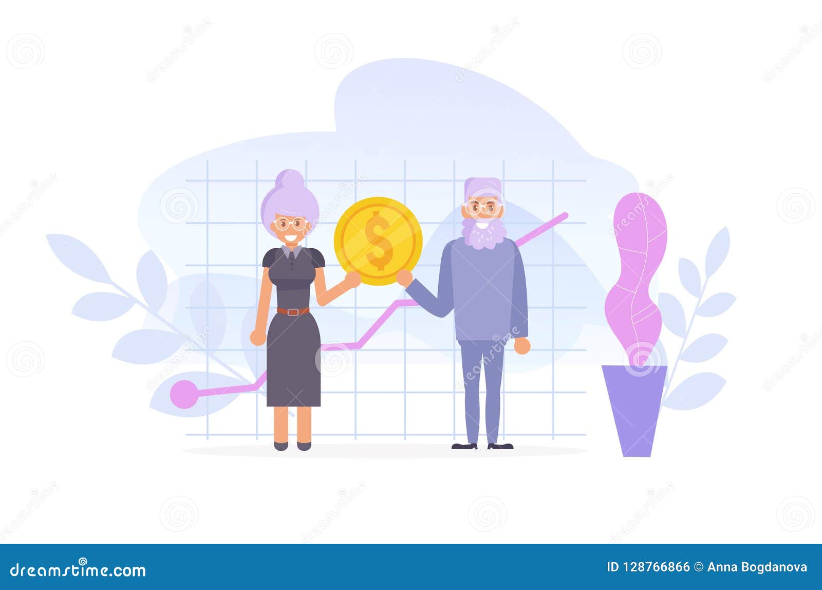 Accumulation Pension Vector. Cartoon. Isolated Art on White Background ...