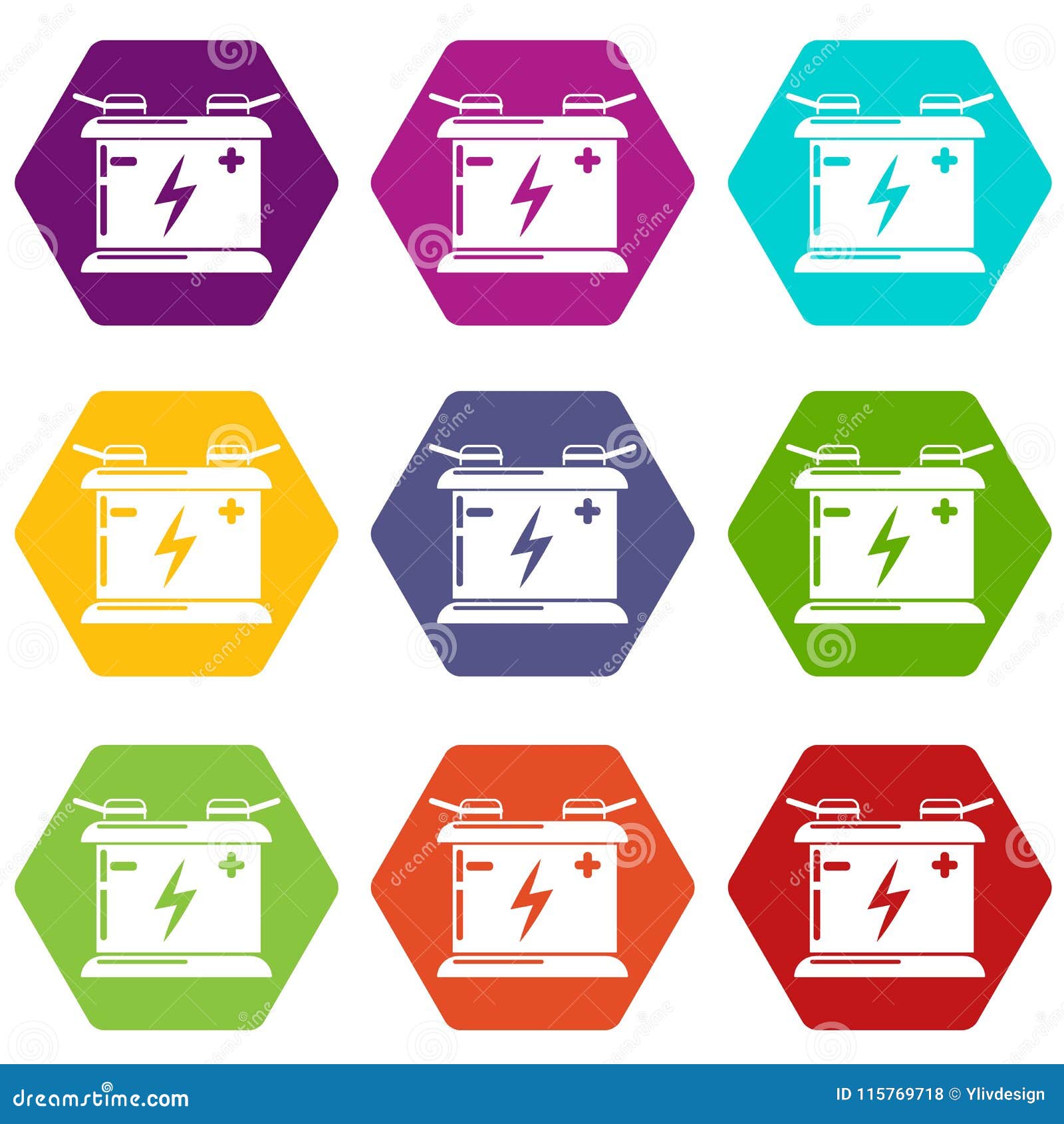Accumulator Icons Set 9 Vector Stock Vector - Illustration of full ...