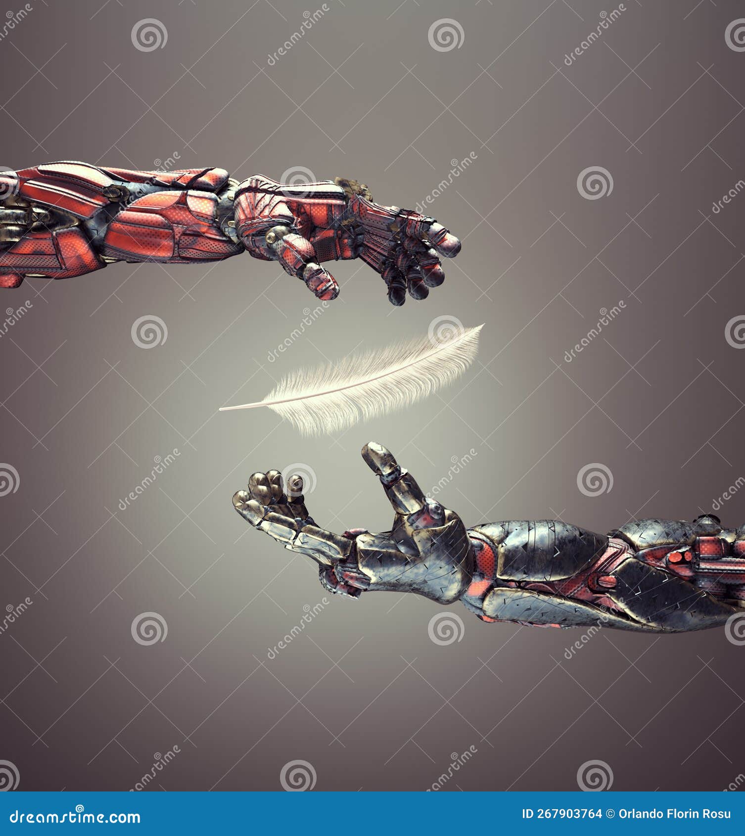 Robot Hands With Diagram Charts Projection Stock Photography ...